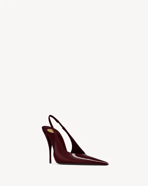 Saint Laurent P.a.r.i.s. Slingback Pumps In Patent Leather