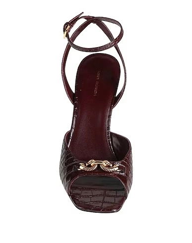 Tory Burch High Wedge Sandals With Crocodile Print And Buckle Detail