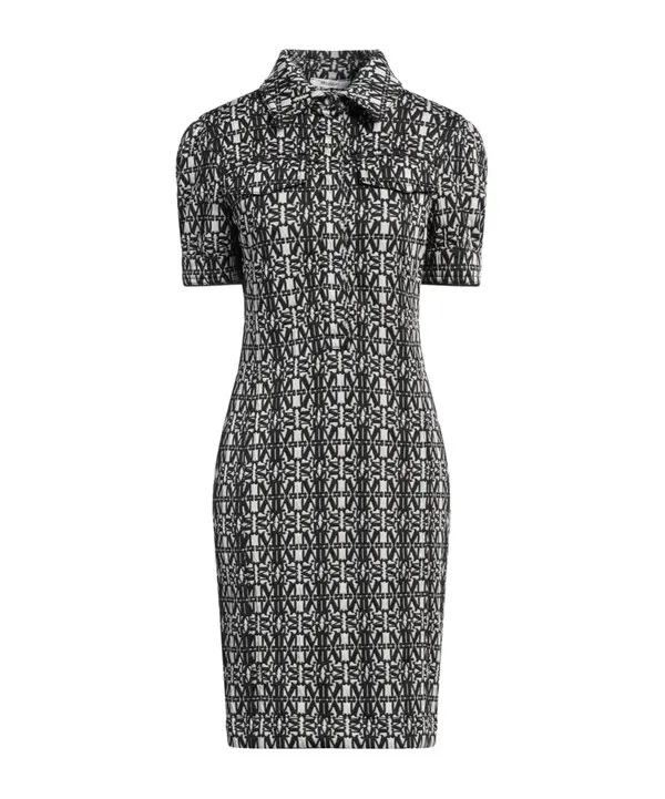 Max Mara Short Sleeve Logo Dress - Black
