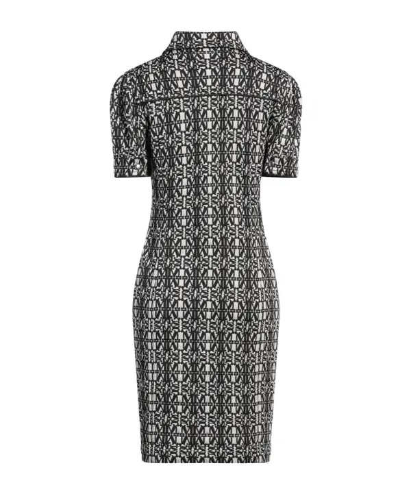 Max Mara Short Sleeve Logo Dress - Black