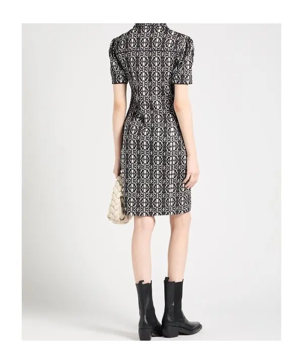 Max Mara Short Sleeve Logo Dress - Black