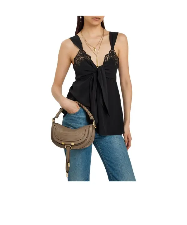 Chloé Simple Leather Shoulder Backpack - Brown