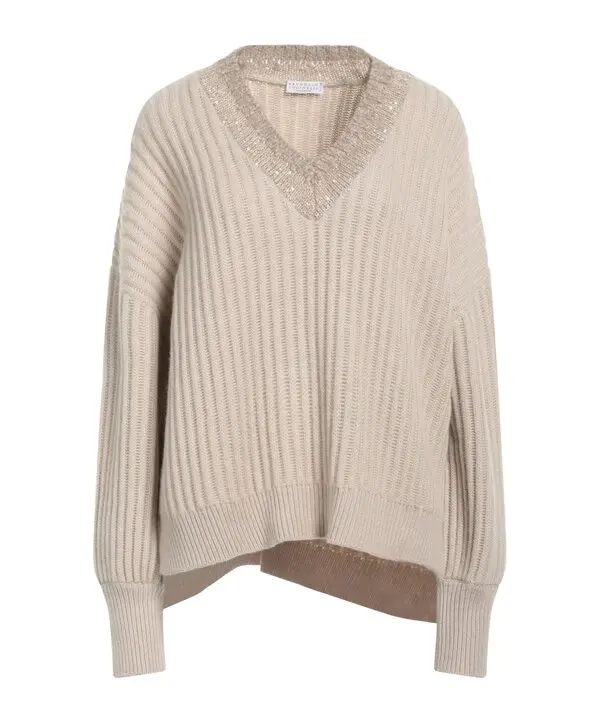 Brunello Cucinelli Cashmere V-neck Sweater With Sequins