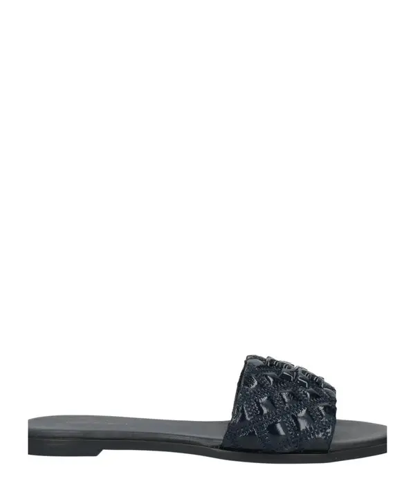 Tory Burch Embossed Glossy Leather Slippers