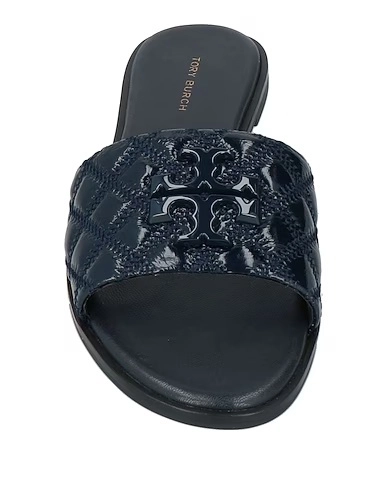 Tory Burch Embossed Glossy Leather Slippers