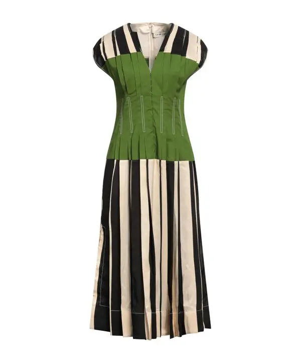 Tory Burch Striped V-neck Midi Dress