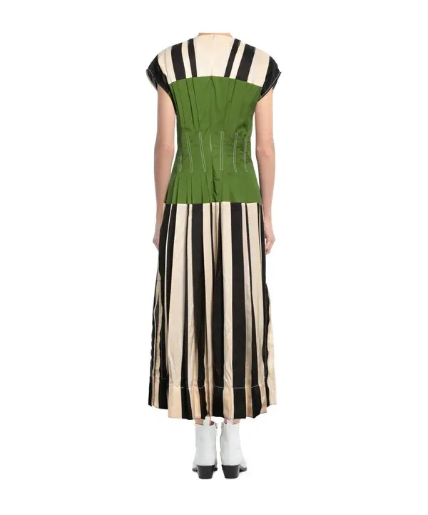 Tory Burch Striped V-neck Midi Dress