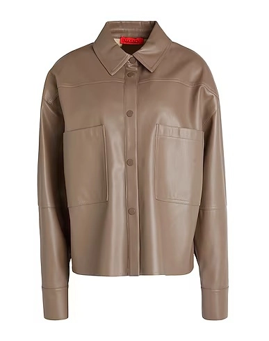 MAXCO. Max&co. Plain Synthetic Material Long Sleeve Shirt