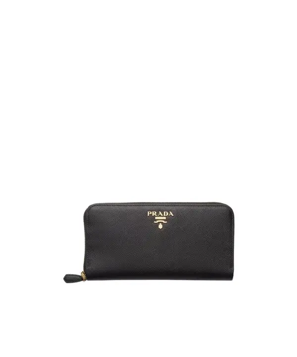 Prada Large Saffiano Leather Wallet - Black