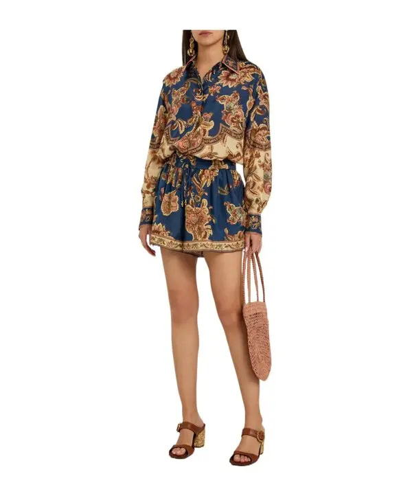 Zimmermann Printed Silk Shorts