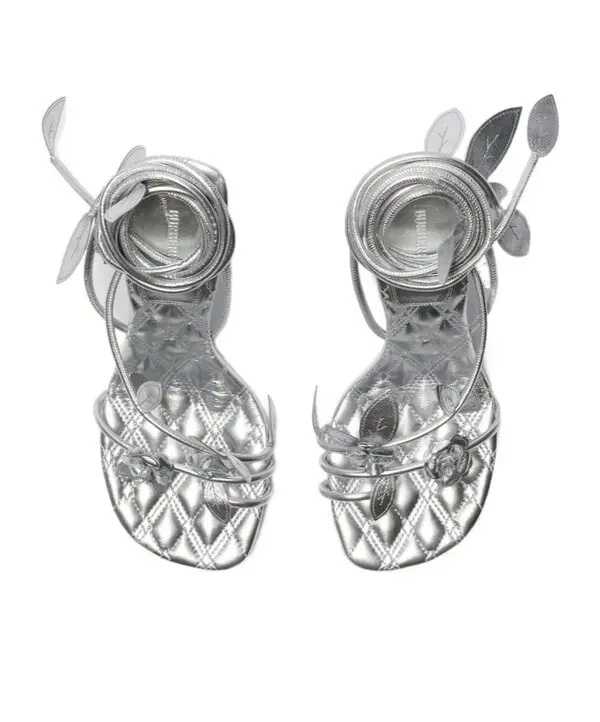 Burberry Ivy Flora 105mm Leather Sandals
