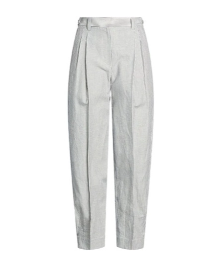 Brunello Cucinelli Striped Tapered Twill Pants - White