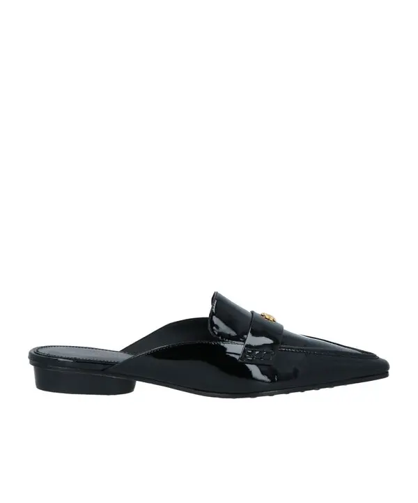 Tory Burch Closed-toe Slippers With Logo Detail - Black