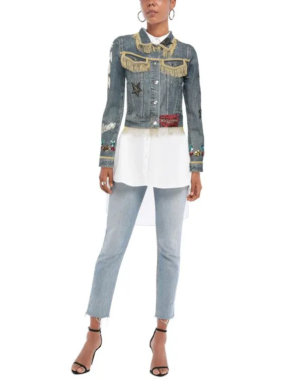 Dolce & Gabbana Sequin Fringe Denim Jacket