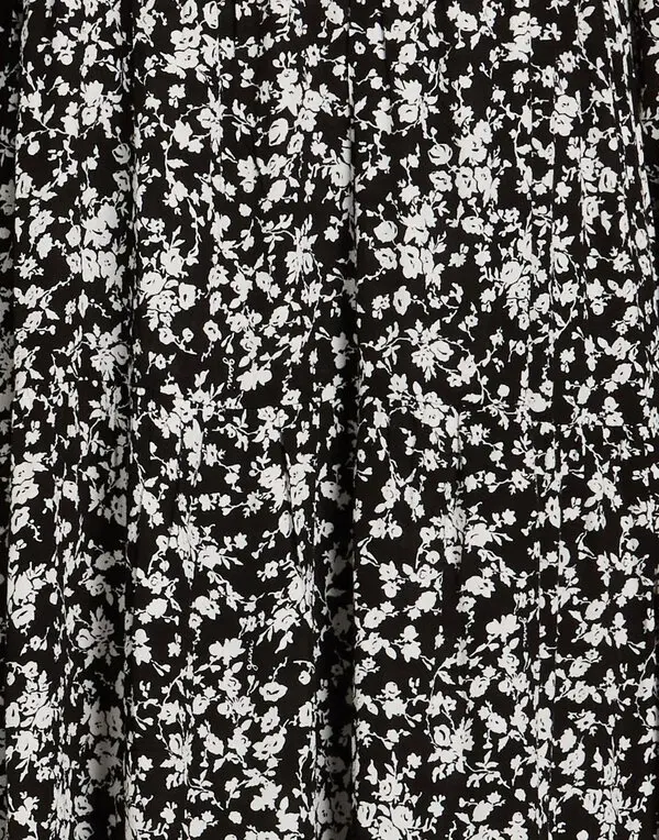 GANNI Floral Print Long Sleeve Midi Dress