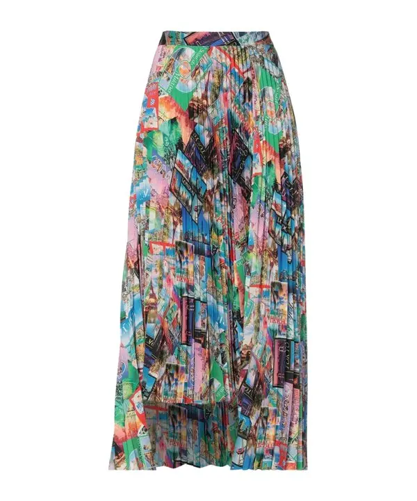 Balenciaga Printed Pleated Maxi Skirt