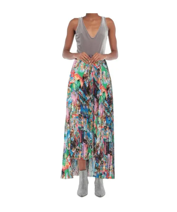 Balenciaga Printed Pleated Maxi Skirt