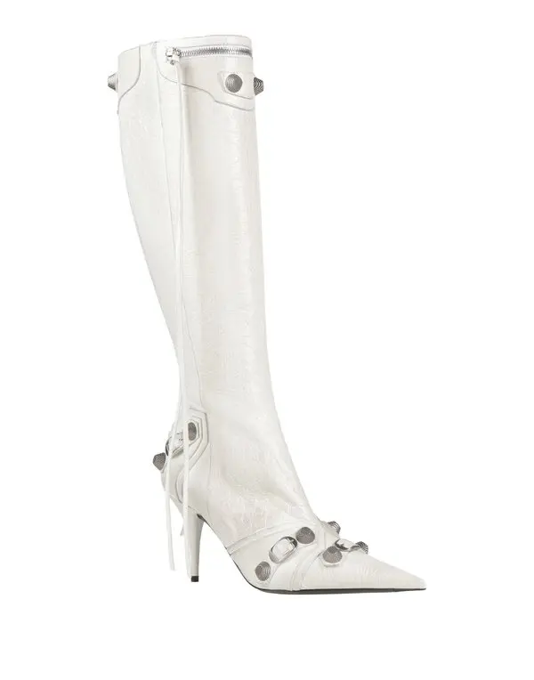 Balenciaga Leather Zip Up Pointed Toe Boots