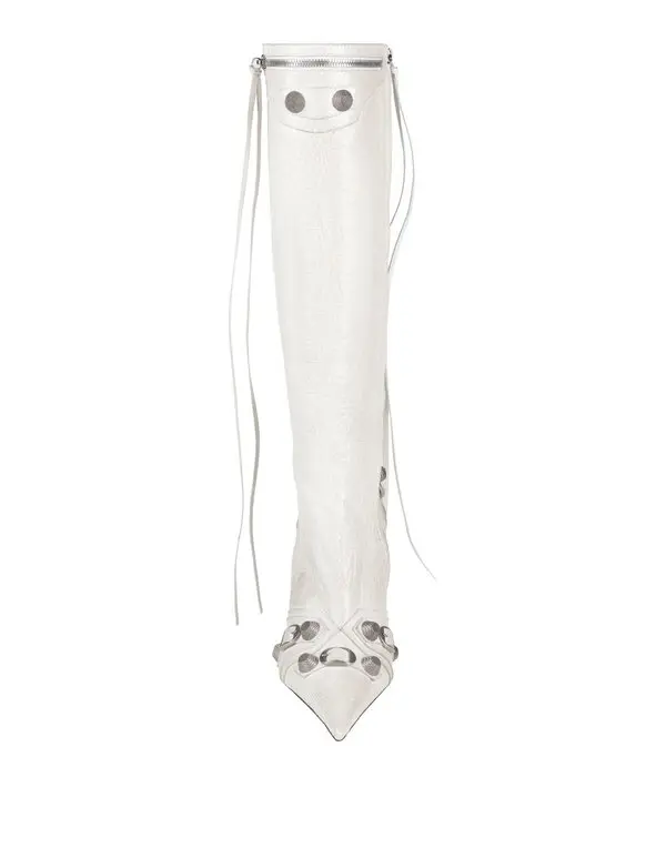 Balenciaga Leather Zip Up Pointed Toe Boots