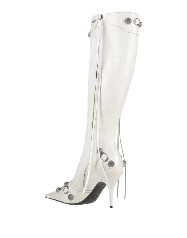 Balenciaga Leather Zip Up Pointed Toe Boots
