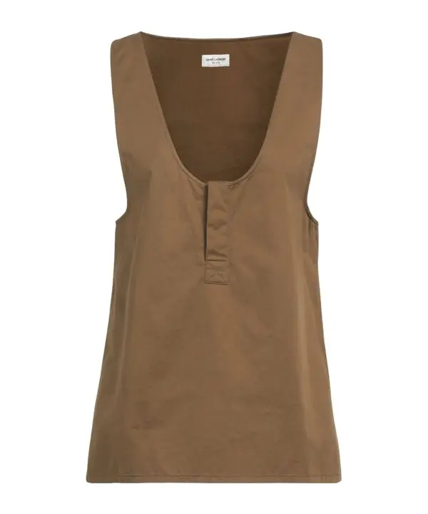 Saint Laurent Solid Color Sleeveless Top