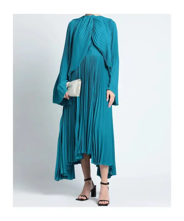 Balenciaga Pleated Long Sleeve Dress