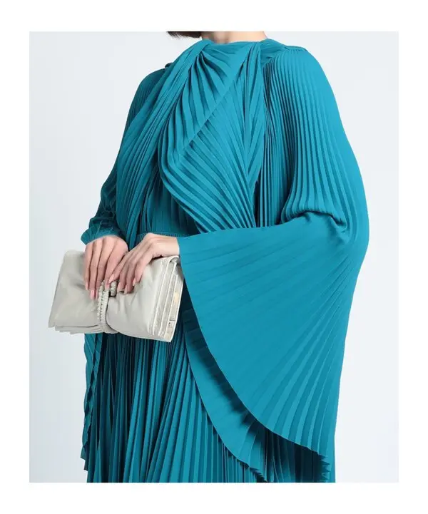Balenciaga Pleated Long Sleeve Dress