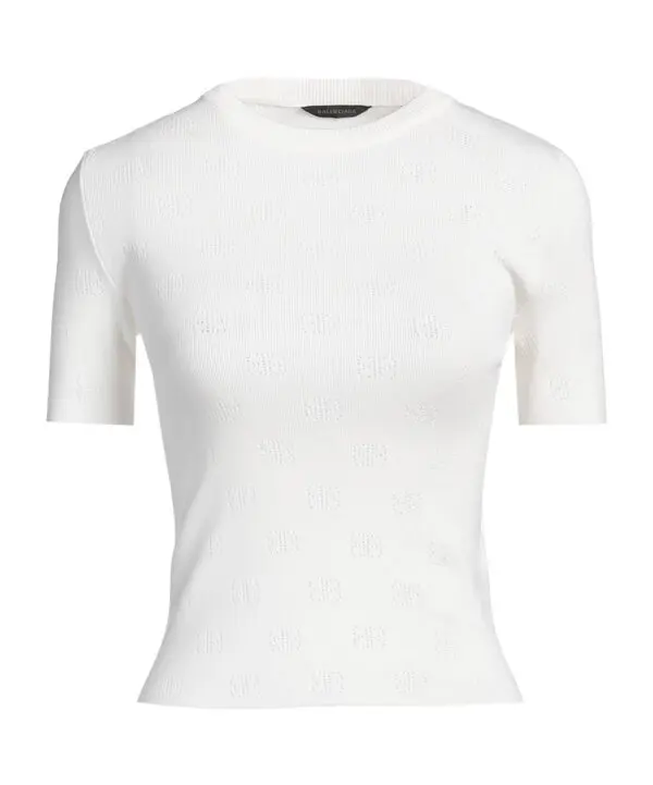 Balenciaga Lightweight Short-sleeve Knit Sweater