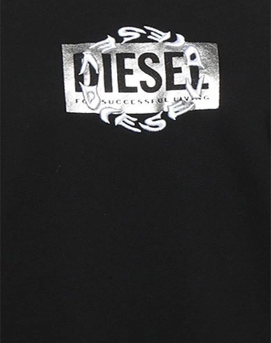DIESEL® Solid-color Round-neck Hoodie
