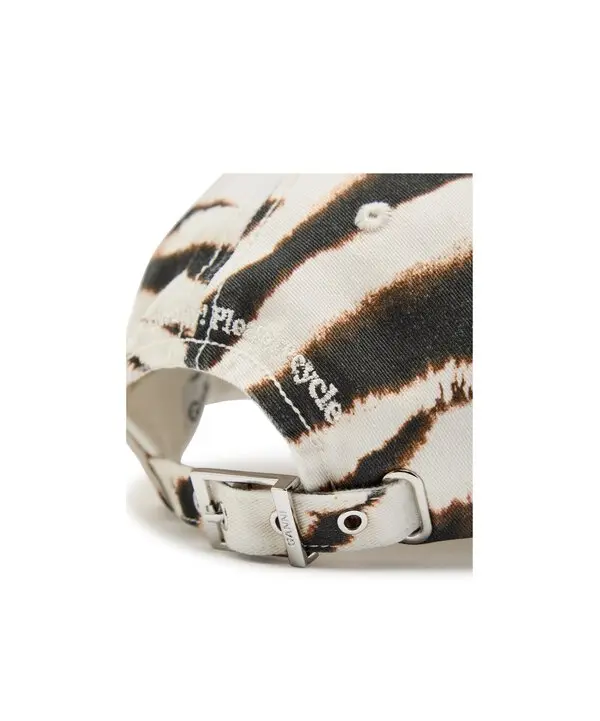 GANNI Zebra-striped Cotton Baseball Cap