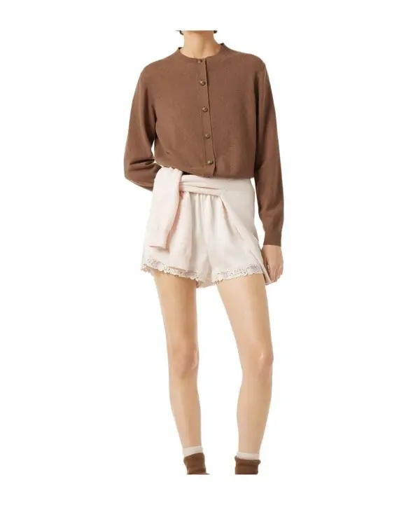 Loro Piana Ribbed Crew Neck Cardigan With Metal Buttons