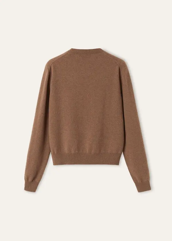 Loro Piana Ribbed Crew Neck Cardigan With Metal Buttons