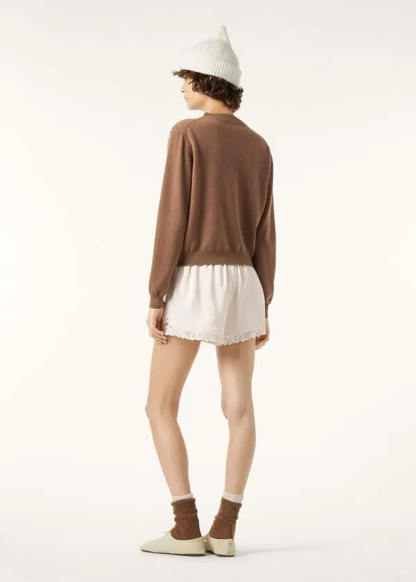 Loro Piana Ribbed Crew Neck Cardigan With Metal Buttons