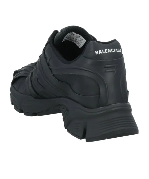 Balenciaga Lace-up Round Toe Casual Sneakers - Black