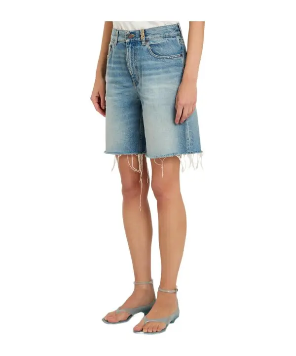 Chloé Versatile High-rise Frayed Denim Bermuda Shorts