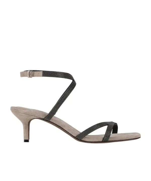Brunello Cucinelli Embellished Leather High Heel Sandals