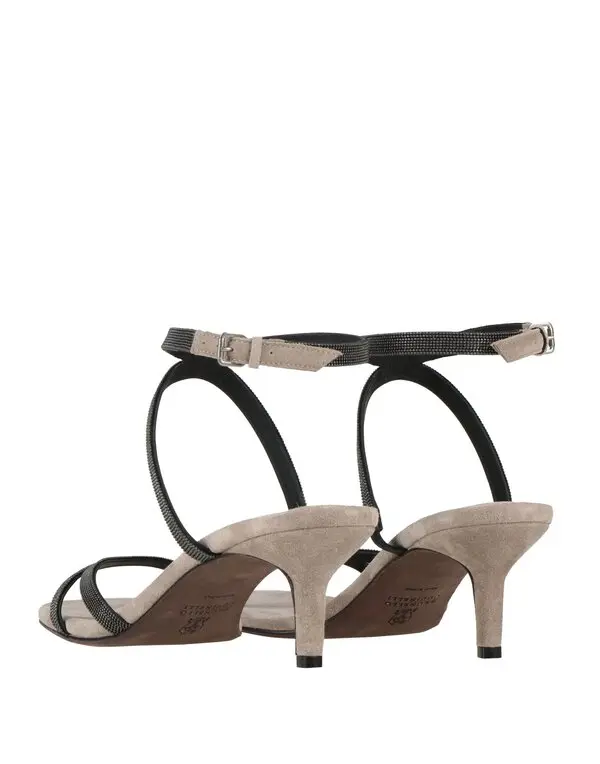 Brunello Cucinelli Embellished Leather High Heel Sandals
