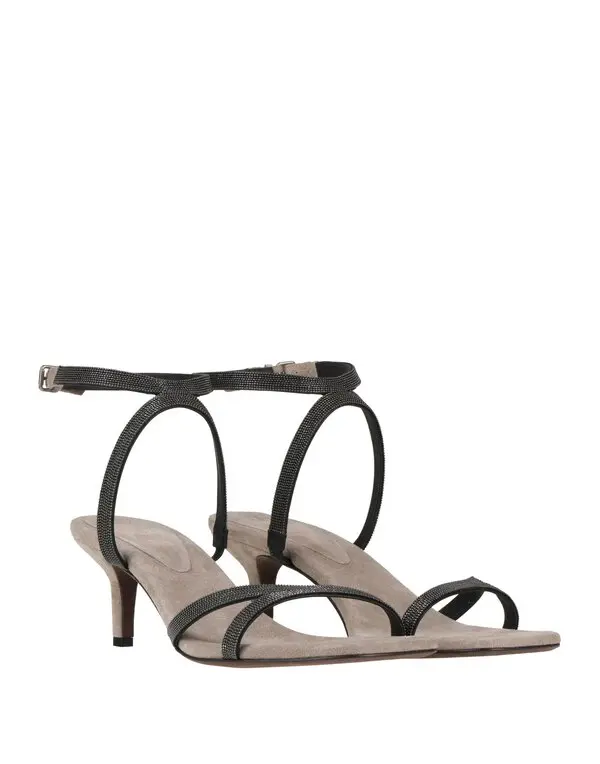 Brunello Cucinelli Embellished Leather High Heel Sandals