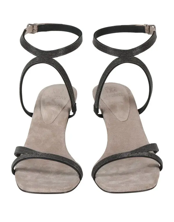 Brunello Cucinelli Embellished Leather High Heel Sandals