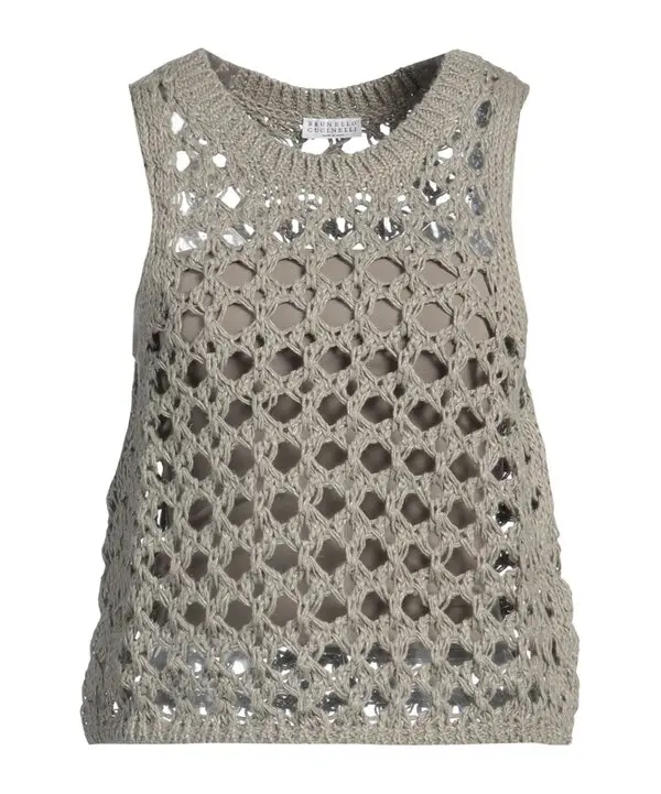 Brunello Cucinelli Sleeveless Crochet Knit Dress