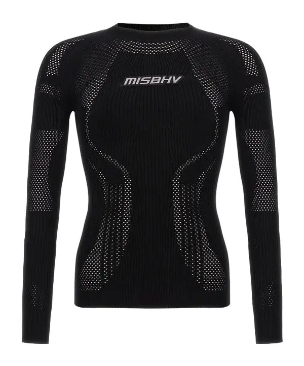 MISBHV Openwork Long-sleeved Future Sport Top - Black