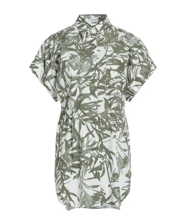 Brunello Cucinelli Two-tone Long-length Short-sleeve Shirt