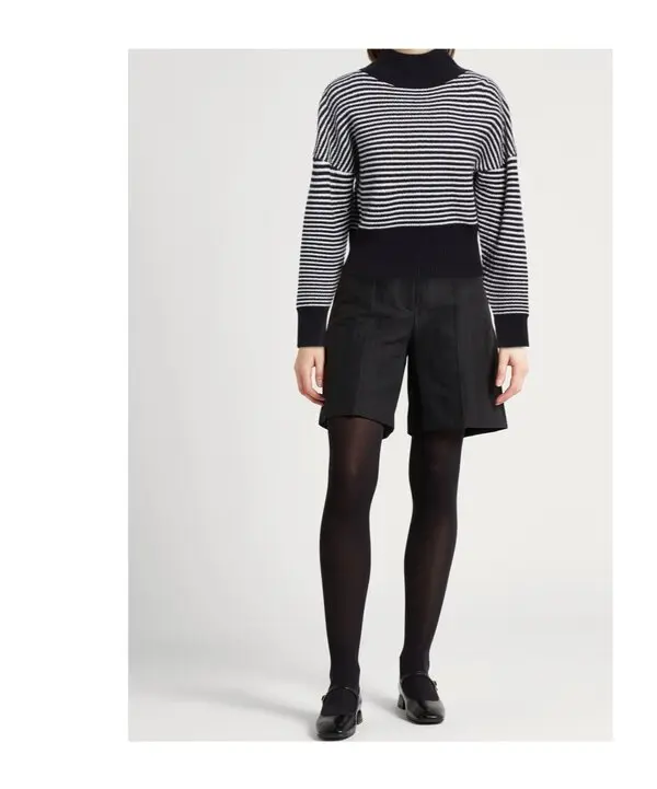 Max Mara Striped Turtleneck Long Sleeve Knit
