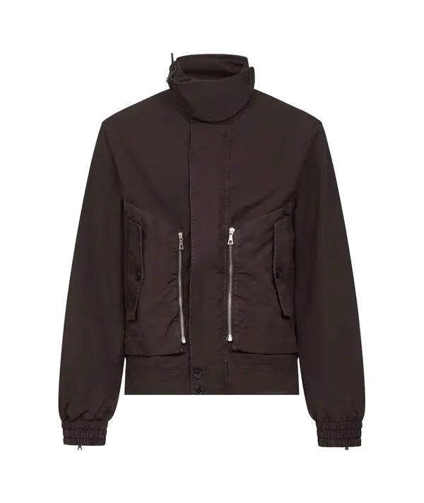 Dries Van Noten High Neck Zip Up Coat