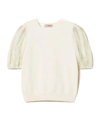 TWINSET Lace Sleeve Top