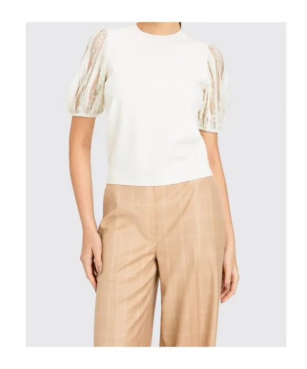 TWINSET Lace Sleeve Top