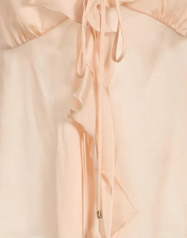 Chloé Silk Ruffled Camisole - Nude