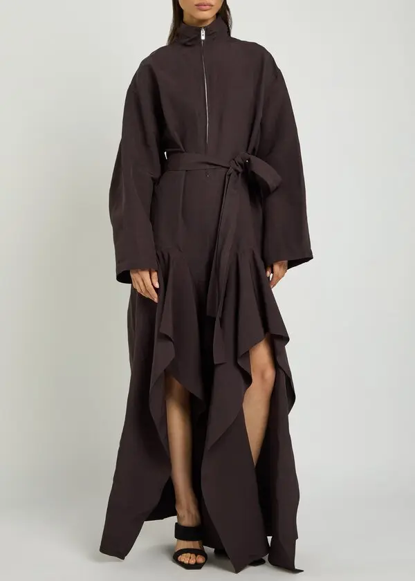 Alaïa High Neck Ruffled Jumpsuit - Black