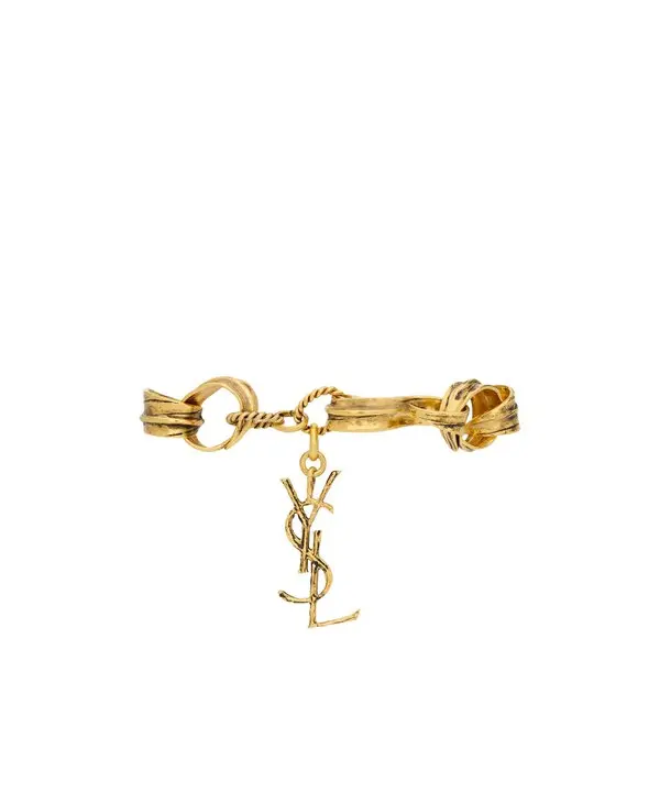Saint Laurent Chain Bracelet With Cassandre Pendant - Yellow