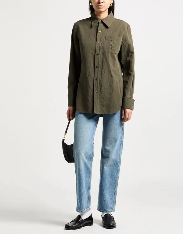 Saint Laurent Solid Color Long Sleeve Shirt
